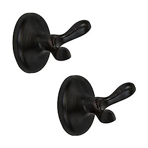 Bennington Lakefront Double Robe Hook 2 Pack Mounted Bath Accessory, Oil Rubbed Bronze