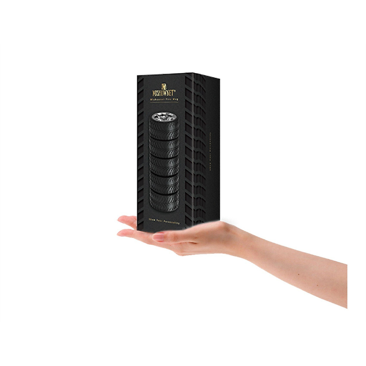 MISHOWNET Tyre Tire Coffee Tea Mug Stainless Steel Interior Durable Cup Personalized Attractive Mug Gift for Car Lover 320ml 11oz Black MCCM01B