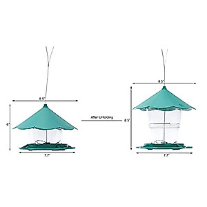 Hanizi Wild Bird Feeders for Outside, Hanging Bird Feeder Squirrel Proof, Outdoor Birds Feeders Wild Bird Seed, Garden Yard Decoration (Green)