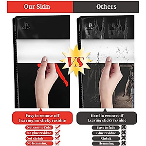 PS5 Skin Disk Edition Console and Controller, PS5 Stickers Vinyl Decals for Playstation 5 Console and Controllers, Disk Edition - Black Cement