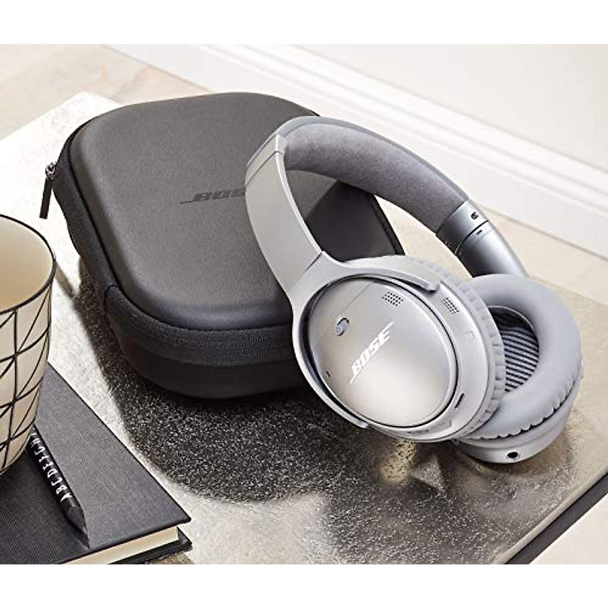 Bose QuietComfort 35 II Noise Cancelling Bluetooth Headphonesâ€” Wireless, Over Ear Headphones with Built in Microphone and Alexa Voice Control, Silver