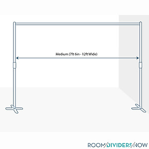 Room/Dividers/Now End2End Divider Stands - Sizes from 4ft to 48ft Wide, Black, Silver, White (Black, 7ft 6in to 12ft) (Modern)