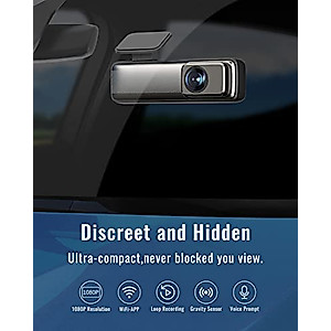 Dash Cam,1080P WiFi Dash Camera for Cars,Dash cam Front with App,Car Camera with Night Vision,170° Wide Angle WDR,24 Hours Parking Mode,G-Sensor,Loop Recording,Support 128GB Max-Hardwiring kit