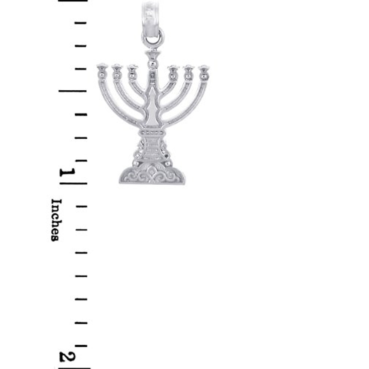 Claddagh Gold Jewish Menorah Pendants - Silver Menorah Pendant (Small)