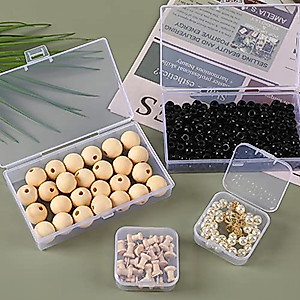 24 Pcs Mixed Sizes Clear Plastic Storage Containers, Small Rectangular Storage Organizer with Lid,Beads Storage Box for Storage Beads, Crafts, Jewelry, Clay, Crayons, Pins,Sewing, Cards (2 Sizes)
