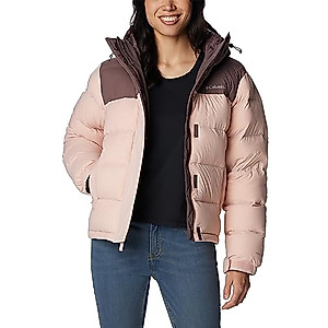 Columbia Women's Bulo Point II Down Jacket, Dusty Pink/Basalt Crinkle, Large