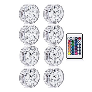 Classic Pool Lights LED Remote Control RGB Diving Light Battery-Powered Underwater Night Light Outdoor Vase Bowl Garden Christmas Party Decoration Pond Lights