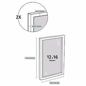 Opposite Wall - 12x16 in - Natural Solid Oak Wood Picture Frame - Lightweight, Versatile & Shatterproof - Wall Hanging Poster or Photo Frame - Wall Decor for Office, Gallery & Home