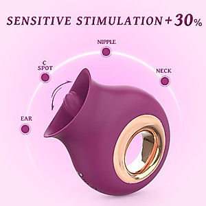 Rose Adult Toys, Clitoral Licking Tongue Vibrator, PHANXY 2 in 1 Licking & Vibrating Rose Toys Stimulator with 9 modes, Rechargeable & Waterproof Adult Sex Toys for Women and Couples