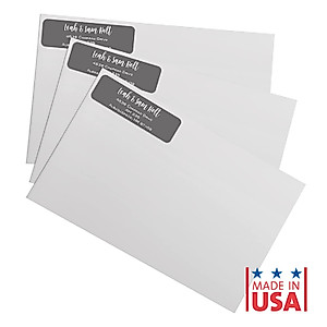 Simple Modern Charcoal Rolled Address Labels/Roll of 250 Slate Gray Personalized Address Labels/Designer Return Address Stickers in Elegant Plastic Dispenser