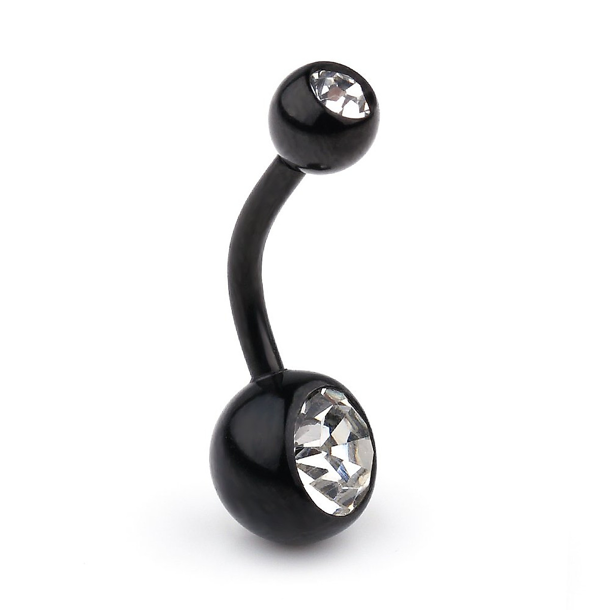 Ruifan 4PCS 14G Clear Birthstone Crystal Ball Belly Button Rings Navel Barbell Body Jewelry Piercing