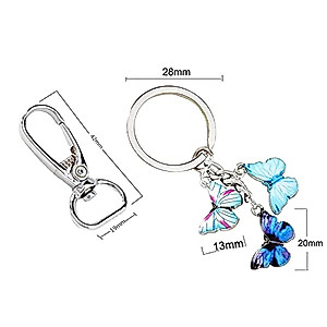 Case for Airpods Pro Case Protective Cute Butterfly Silicone Case Cover Portable & Shockproof Women Girls with Butterfly Keychain Clip for Apple Airpod Pro Charging Case (Blue)