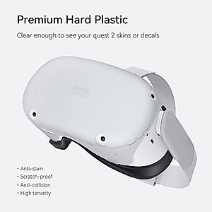 KIWI design VR Shell Protective Cover with Two Side Protective Shell, Compatible with Quest 2 Accessories (Translucent)