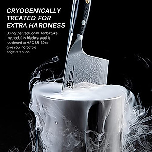 KYOKU Vegetable Cleaver Knife - 7" - Shogun Series - Japanese VG10 Steel Core Forged Damascus Blade - with Sheath & Case