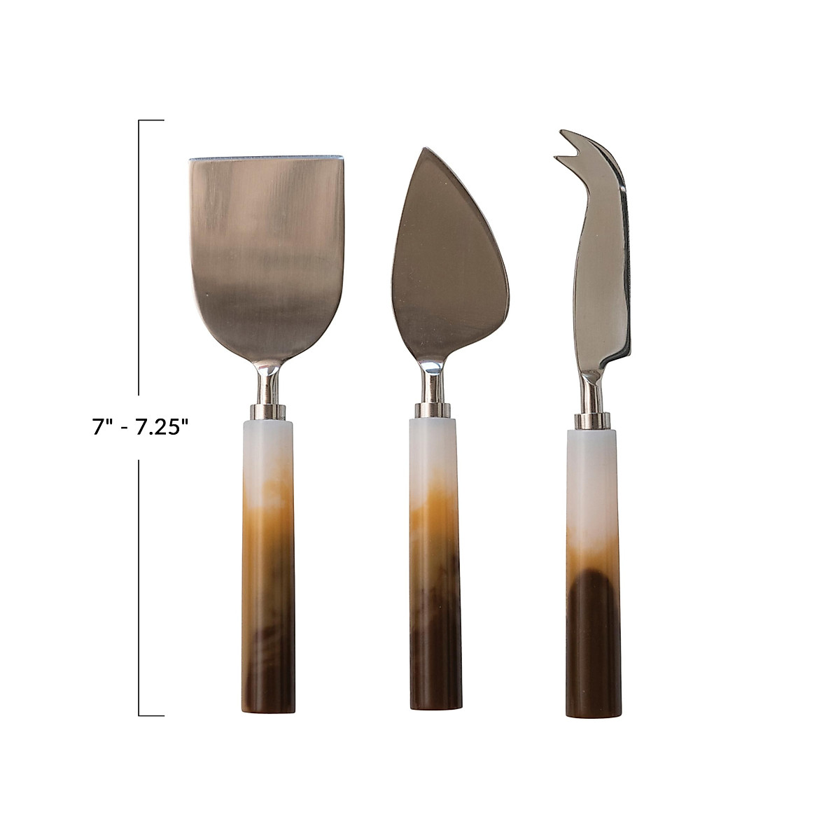 Bloomingville Stainless Steel and Resin Cheese Knives, Multicolor, Small, Multi