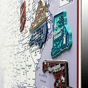 State Map Magnet Collector's Metal Display Board (Board Only), Made in U.S.A.