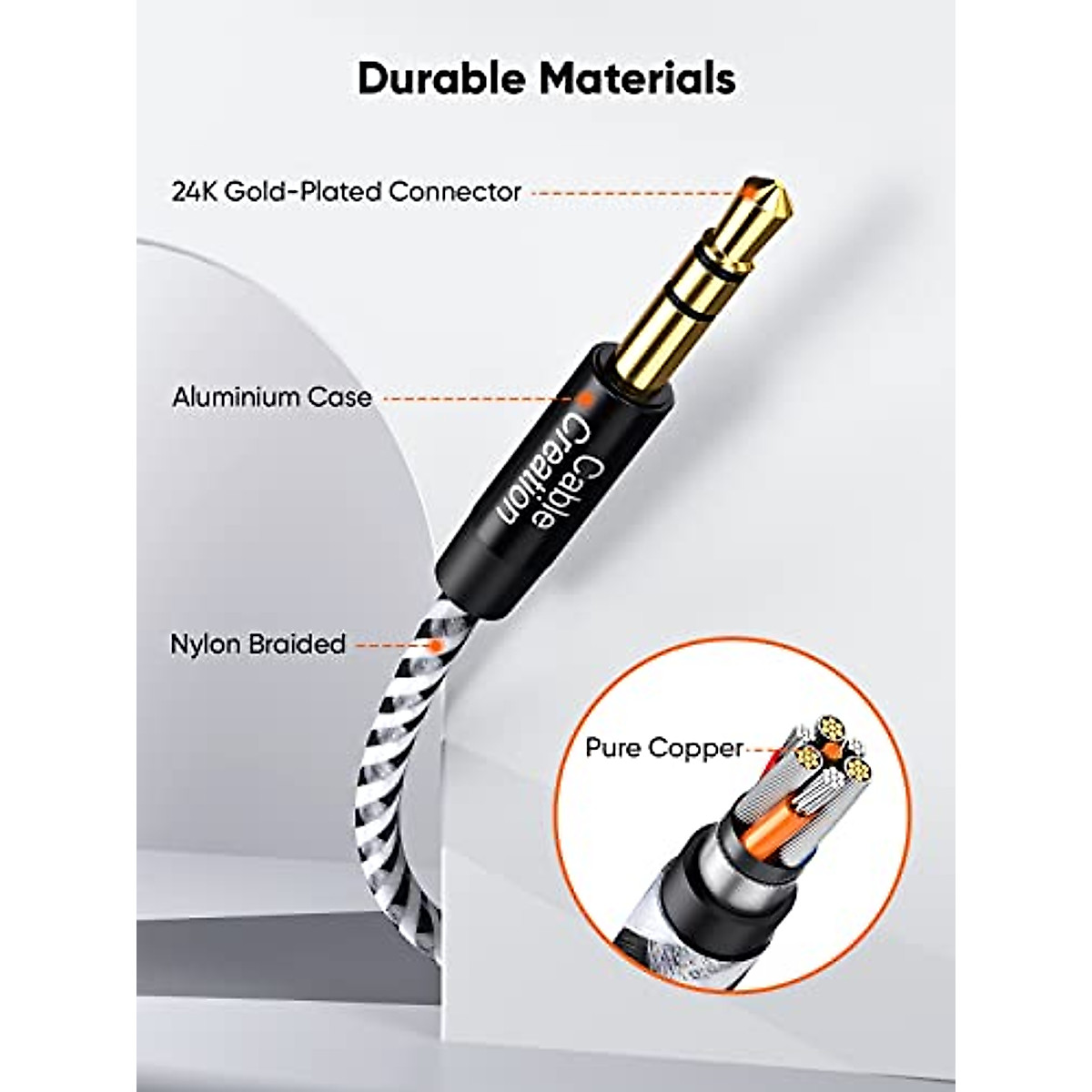 3.5mm Headphone Extension Cable, CableCreation 3.5mm Male to Female Stereo Audio Cable Adapter with Gold Plated Connector, 15 Feet