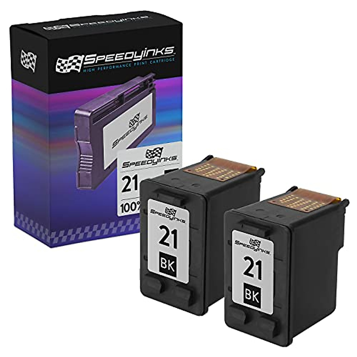Speedy Inks Remanufactured Ink Cartridge Replacement for HP 21 C9351AN (Black, 2-Pack)