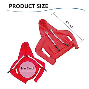 2Pcs Car Shift Knob Hoodie,Gear Shift Hoodie,Funny Sweater Hoodie for Gearshift,Automotive Interior Accessories（Red and Gray）