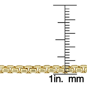 Kooljewelry 14k Yellow Gold Filled Unisex 3.5 mm Round Box Link Chain Bracelet (8.5 inch)