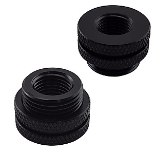 MARRTEUM G1/4" Pass-Through Fittings Extender Connector with Sealed O-Ring for Computer Water Cooling System, Black, 2 Pack