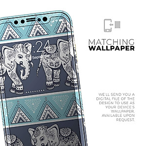 Design Skinz Walking Sacred Elephant Pattern Protective Vinyl Decal Wrap Skin Cover Compatible with The Apple iPhone XR (Screen Trim & Back Glass Skin)