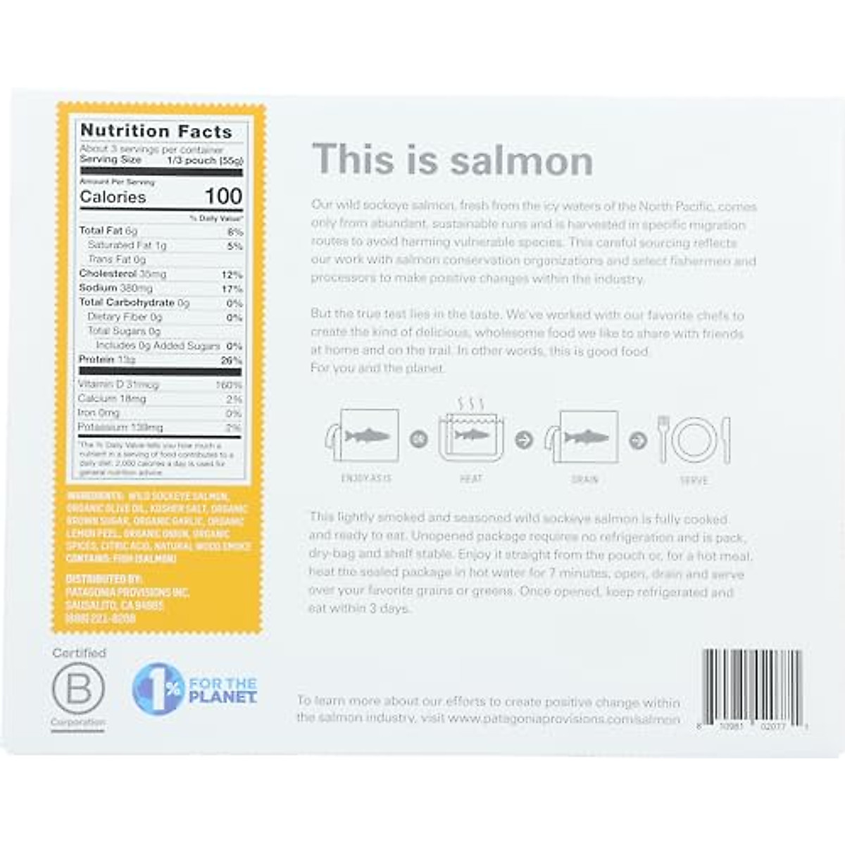 PATAGONIA PROVISIONS Lemon Pepper Wild Sockeye Salmon, 6 OZ