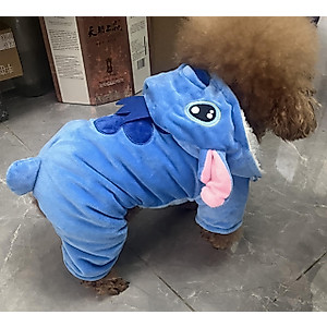 Nekewe Pet Costume Dog Hoodies Pet Xmas Pajamas Outfit, Pet Coat for Small Medium Large Dogs Cats Winter Cartoon Coat for Party Halloween Christmas