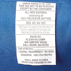 Klear Vu Solarium Cushion, Indoor and Outdoor Rocking Chair Pad for Patio, Living or Nursery Room, 2 Piece Set, Seat 19"x19" and Seatback 21"x18", 03 Blue