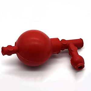 LabZhang 2 pcs Lab Pipette Filler Bulb 3 Valves Natural Rubber Pipets 5.4cm (2.1'') Diameter, 13cm (5.1'') Length