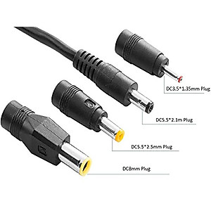 Solar Panel Connectors Compatible with MC-4 Solar Connectors to DC Extension Cable 16AWG with DC 5.5mmx2.1mm, DC3.5x1.35mm,DC5.5x2.5mm and DC8mm Adapter for Portable Power Station Solar Generators