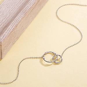 WISHMISS 21st Birthday Gifts for Her, 925 Sterling Silver Necklace, 21 year old birthday gifts for her, 21st birthday gifts for Women Best Friends (white gold)