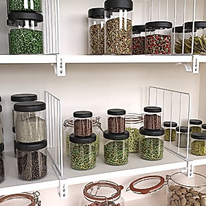 BTSD-home Adjustable Shelf Divders for Organization and Storage Metal Closet Dividers for Wood Shelves in Cabniet Kitchen Bedroom and Office (6 Pack)