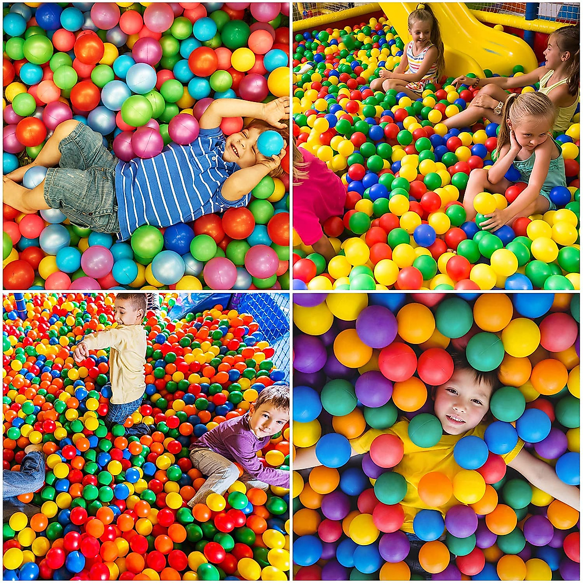 Vanland Ball Pit Balls for Baby and Toddler Phthalate Free BPA Free Crush Proof Plastic - Multicolored Pit Balls in Reusable Play Toys for Kids with Storage Bag