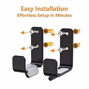 MUSVOH Ironing Board Wall Mount, Stainless Steel Ironing Board Hanger for Laundry Room, Adjustable Distance Holder Hook Wall Mount, Black