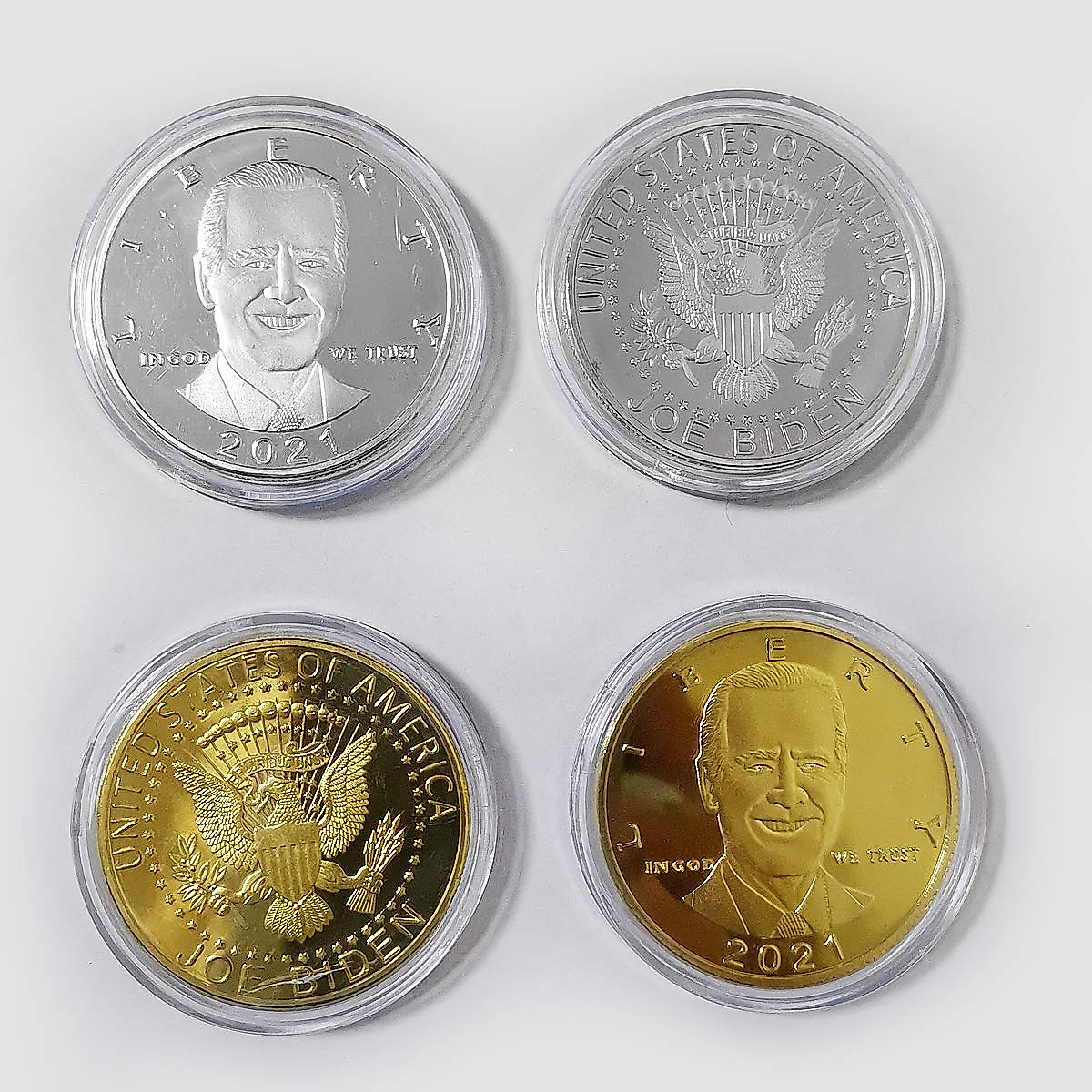 Kocreat Biden 2021 US President Relief Gold Silver Plated Coin-Great American Liberty Eagle Lucky Morgan Coin Hobo Coin Souvenir Coin Challenge Coin Replica Silver