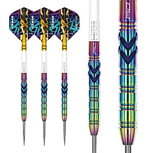 RED DRAGON Gerwyn Iceman Price Ionic 23 Gram Premium Tungsten Darts Set with Flights and Stems