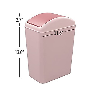 Parlynies 4.5 Gallon Pink Plastic Waste Can, Kitchen Garbage Can with Swing Lid, 1 Pack