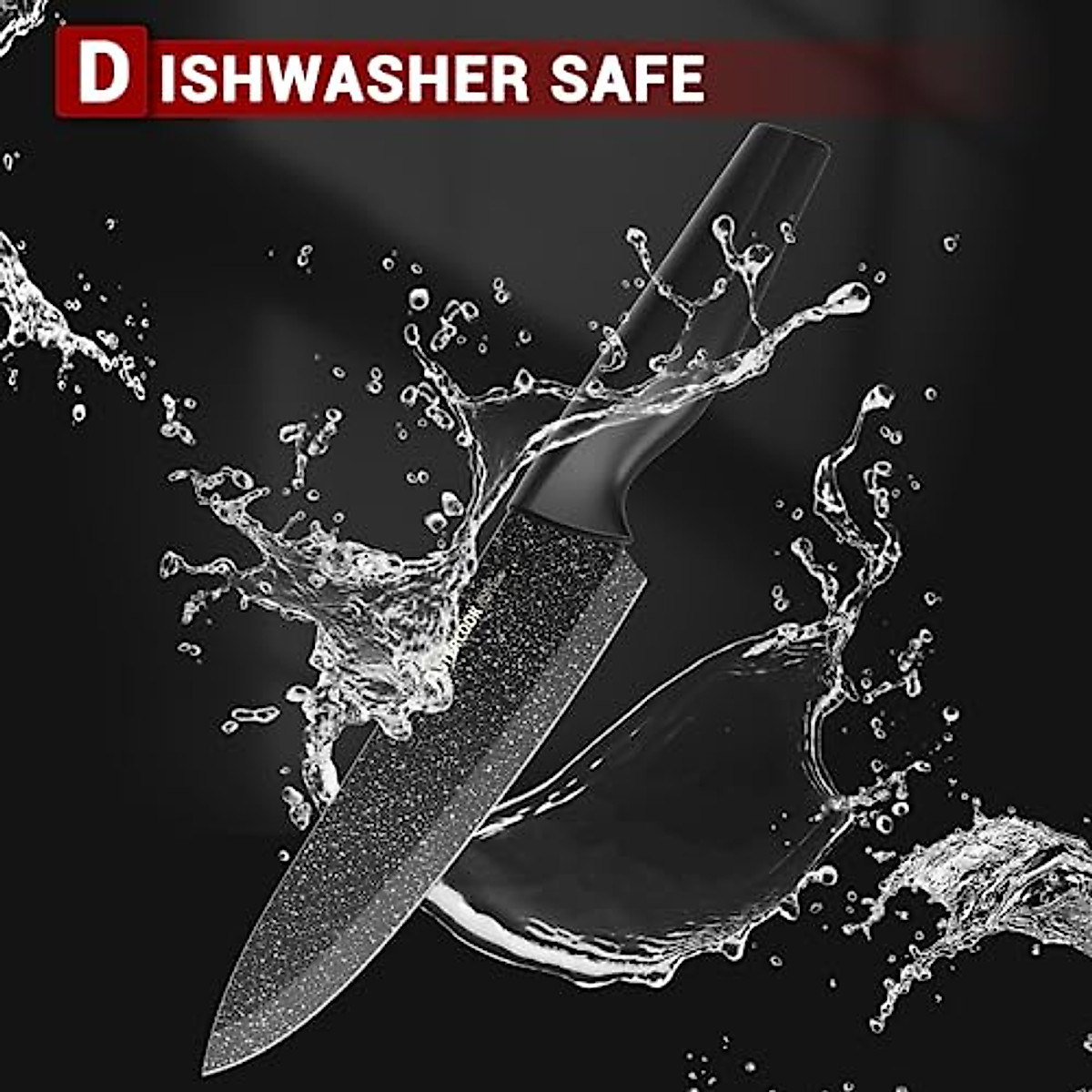 Knife Set, 6 Piece Kitchen Knife Set, High Carbon German Stainless Steel Knives Set, Non-stick Coating, Ultra Sharp, Dishwasher Safe