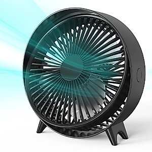 PFLANZENHAU 7.3 Inch USB Desk Fan, 360° Pivot, 3 Speeds, Quiet but Powerful, Portable Personal Table Fan for Better Cooling for Home Office Dorm Outdoor
