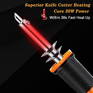 30 Pieces Electric Hot Knife Cutter Tools Multipurpose Stencil Cutter Wood Burning Tool for Cutting Carving Soft Thin Foam Cloth Cutter
