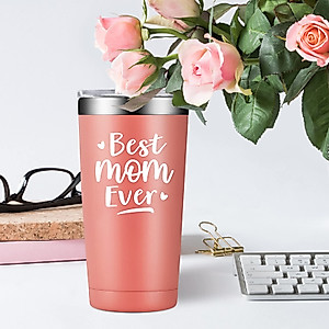Fufendio Mom Gifts - Best Mom Ever Gifts - Gifts for Mom from Daughter, Son - Valentines, Birthday, Mothers Day Gifts for Mom, New Mom, Bonus Mom - Mom Tumbler Cup 20oz
