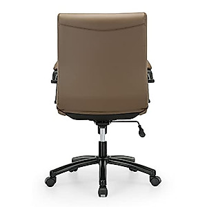 Realspace® Modern Comfort Winsley Bonded Leather Mid-Back Manager's Chair, Brown/Black, BIFMA Compliant