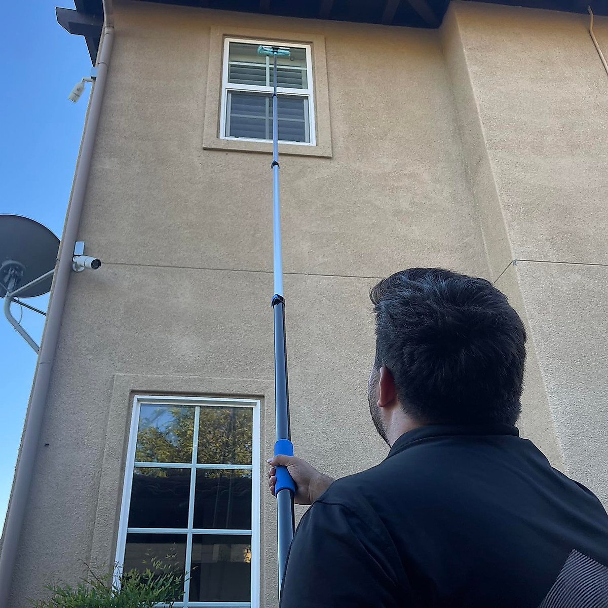 Hicavar 5-12 Ft Telescoping Paint Roller Extension Pole with Angle Adaptor