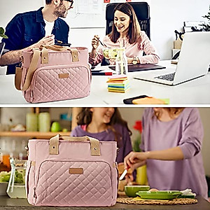 BOSTANTEN Cooler Bag, Insulated Soft Cooler Bag 13L Large Lunch Bag Cooler Tote Bag with Removable Shoulder Strap, Pink