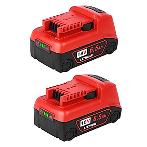 18v Battery 2Pack Replacement for Milwaukee M18 Battery 6.5Ah,High-Capacity Batteries Compaitble with Milwaukee Tools and Charger,2024 Version with N18D Battery Charger