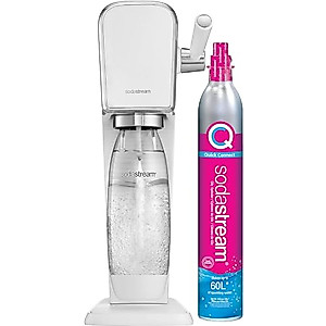 SodaStream Art Sparkling Water Maker (White) with CO2 and DWS Bottle