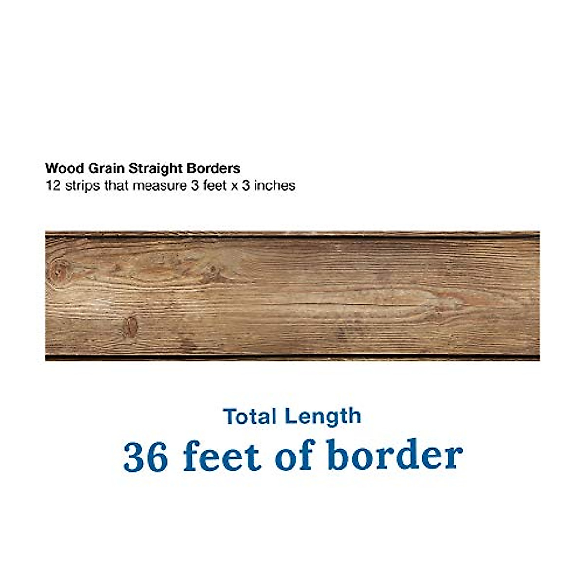 Schoolgirl Style Woodland Whimsy Straight Border?12 Rustic, Wood Motif Border Strips for Bulletin Boards, Desks, Lockers, Homeschool or Classroom Decor (36 ft)