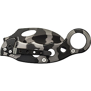 Smith & Wesson Extreme Ops CK32C 8in S.S. Karambit Folding Knife with 3in Hawkbill Blade and Stainless Steel Handle for Outdoor, Tactical, Survival and EDC