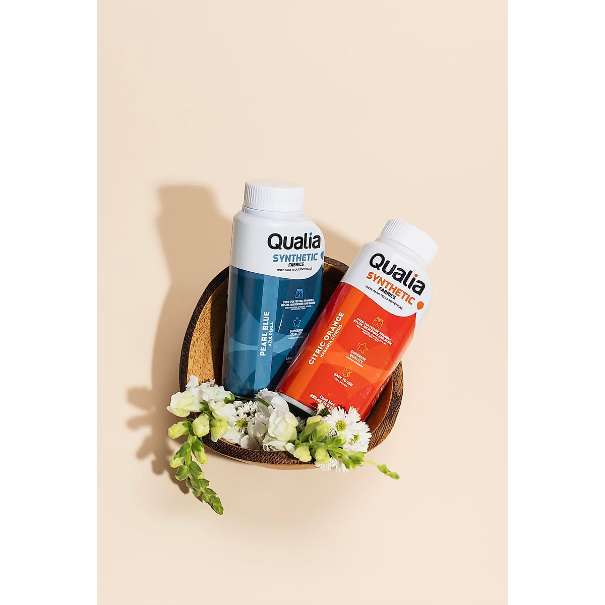 Qualia Synthetic Fabric Dye, Easy to Use, Perfect for Synthetic Fabrics: Polyester, Spandex, Nylon, and More, Ultra-Concentrated Colors for Vibrant Results, Pearl Blue, 1 Pack